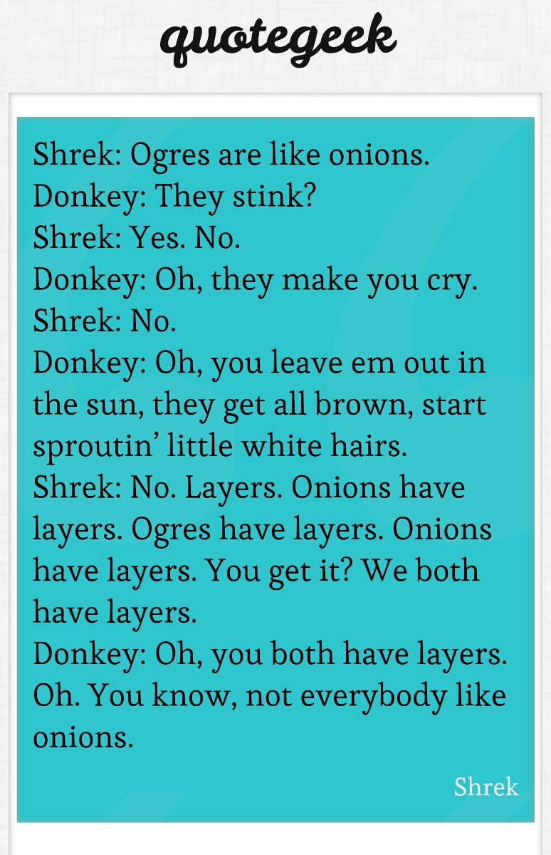 Ogres are Like Onions: Life with all of its Layers – Free to Surrender